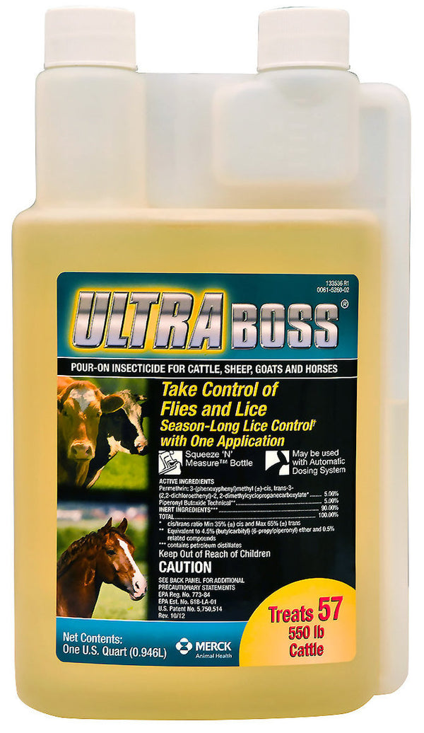 Merck Ultra Boss Pour On Insecticide (Permethrin And Piperonyl Butoxide ...